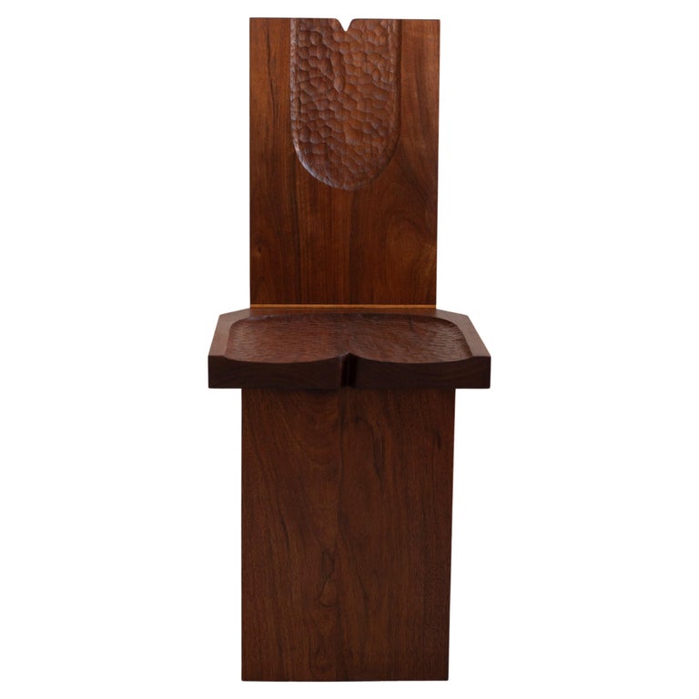 Hand-Carved Shedua Chair by CFP For Sale at 1stDibs