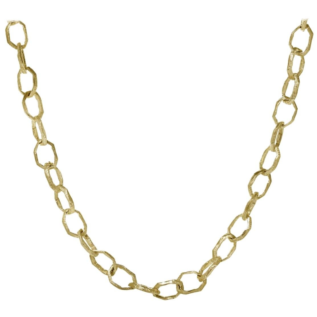 Hand Carved Small Link Necklace For Sale at 1stDibs