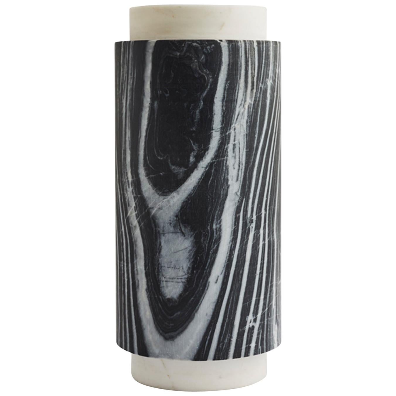 Hand Carved Small Marble Pillar Vase by Greg Natale For Sale at 1stDibs
