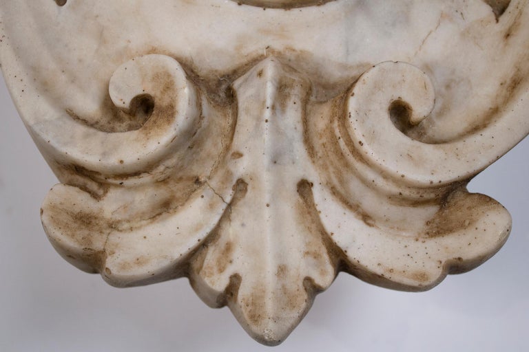 Hand Carved Solid Calacatta Marble Gothic Revival Skull Architectural ...
