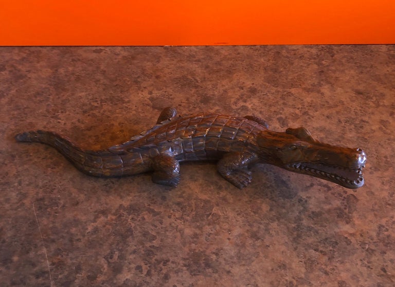 Hand Carved Stone Alligator / Crocodile Sculpture For Sale at 1stDibs ...