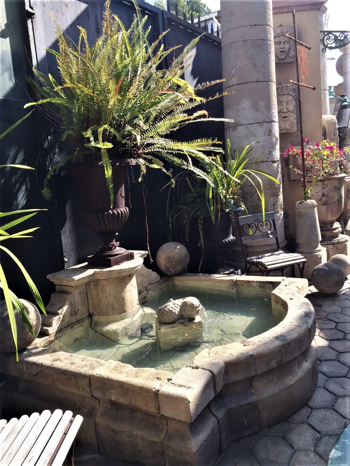 Hand Carved Stone Center fountain Head Sculpted Water Spout on Base ...