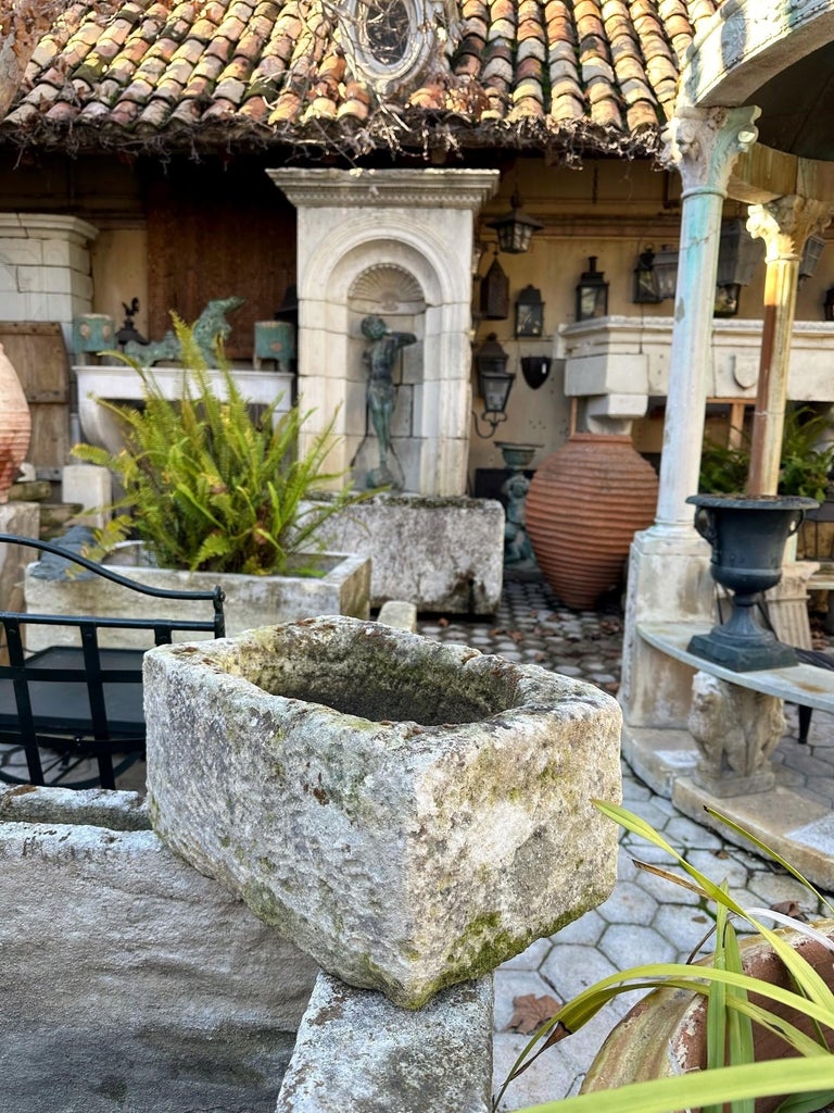 Hand Carved Stone Container Farm Sink Fountain Trough Basin Planter ...