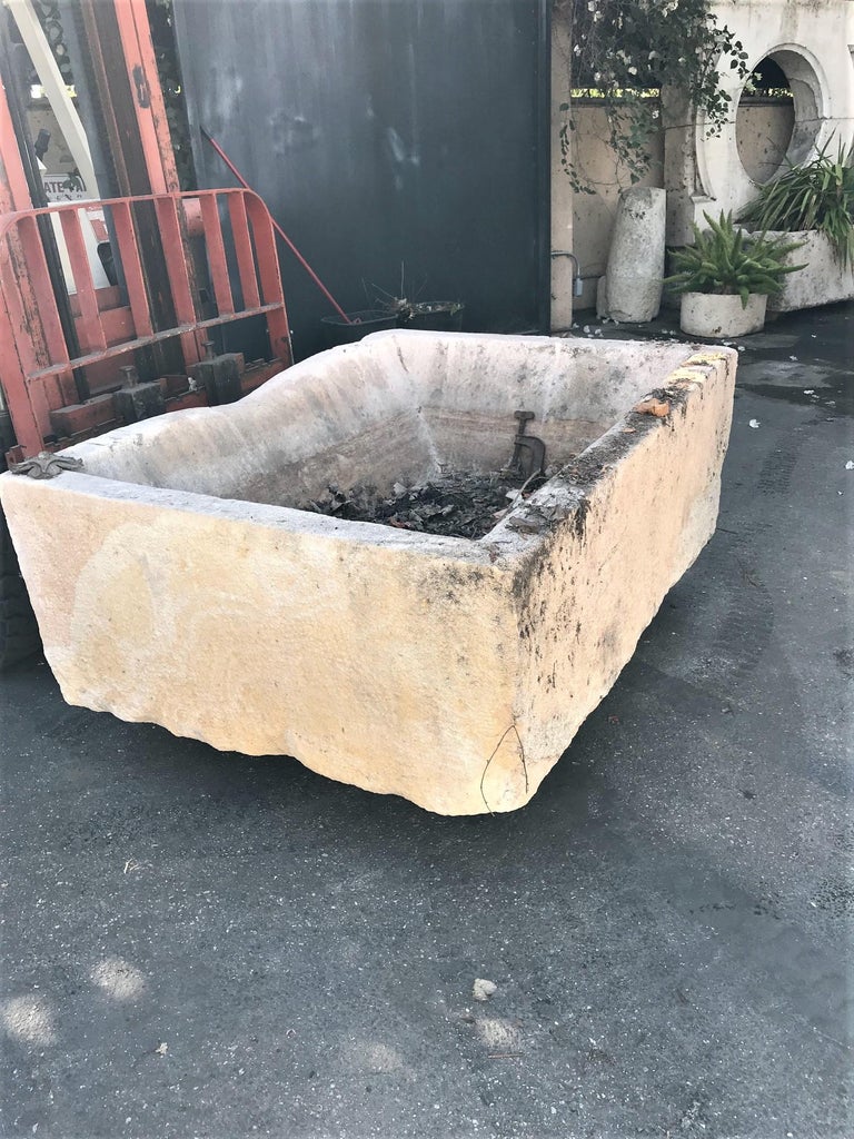 Hand Carved Stone Container Fountain Basin Tub Planter Firepit Trough ...