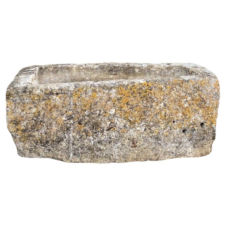 Hand Carved Stone Container Fountain Basin Tub Planter Firepit Trough ...