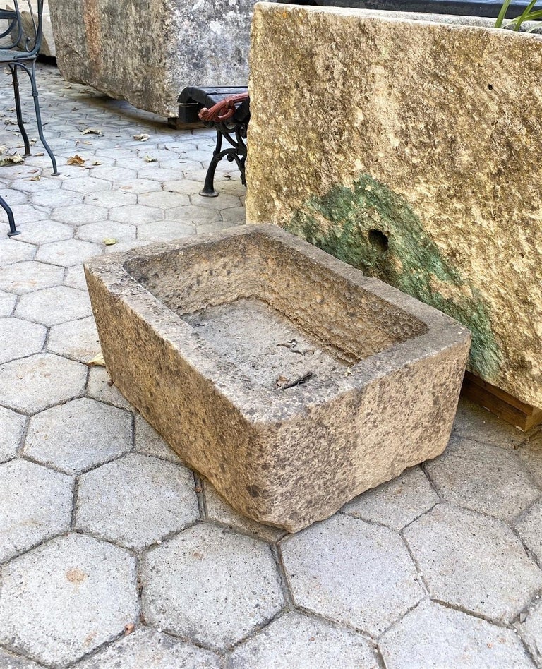 Hand Carved Stone Container Fountain Trough Basin Planter Antique Farm ...