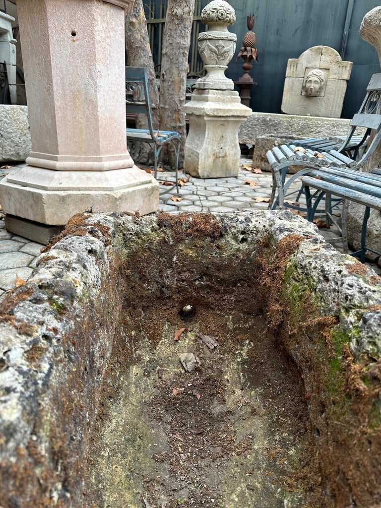 Hand Carved Stone Container Fountain Trough Basin Planter Antique Farm ...