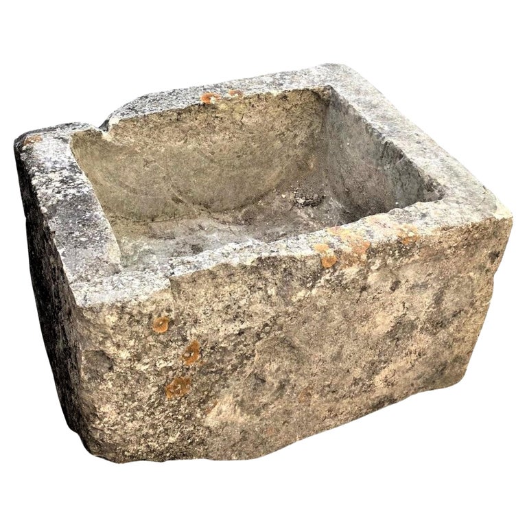 Hand Carved Stone Container Jardinière Trough Basin Planter Antique ...