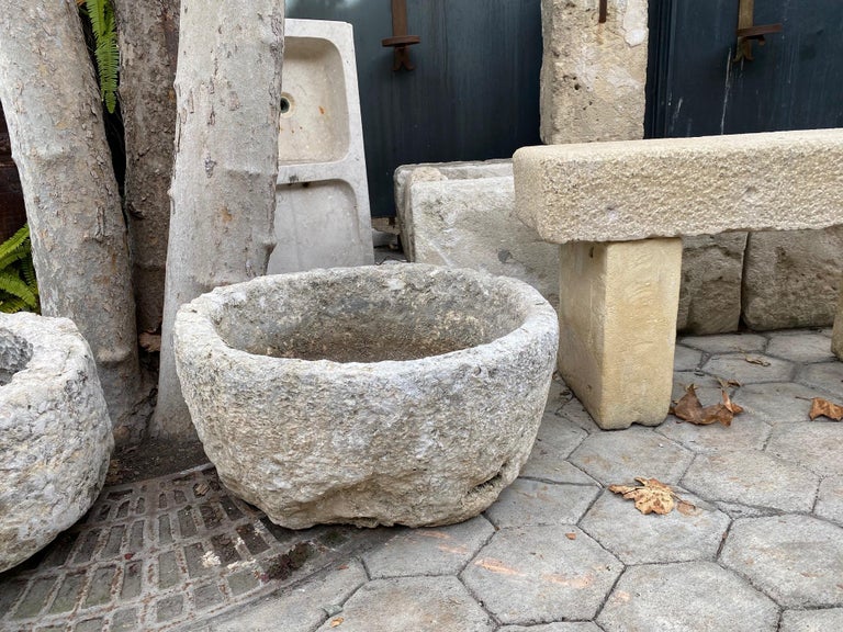 Hand Carved Stone Container Planter Jardiniere Basin Fountain Sink ...