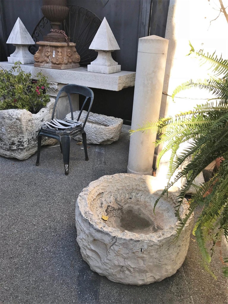 Hand Carved Stone Container Planter Jardinière Basin Fountain Trough ...