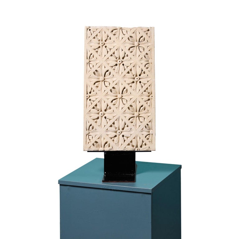 Hand Carved Stone Panel on Stand For Sale at 1stDibs