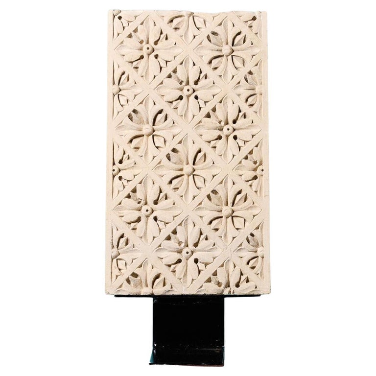 Hand Carved Stone Panel on Stand For Sale at 1stDibs