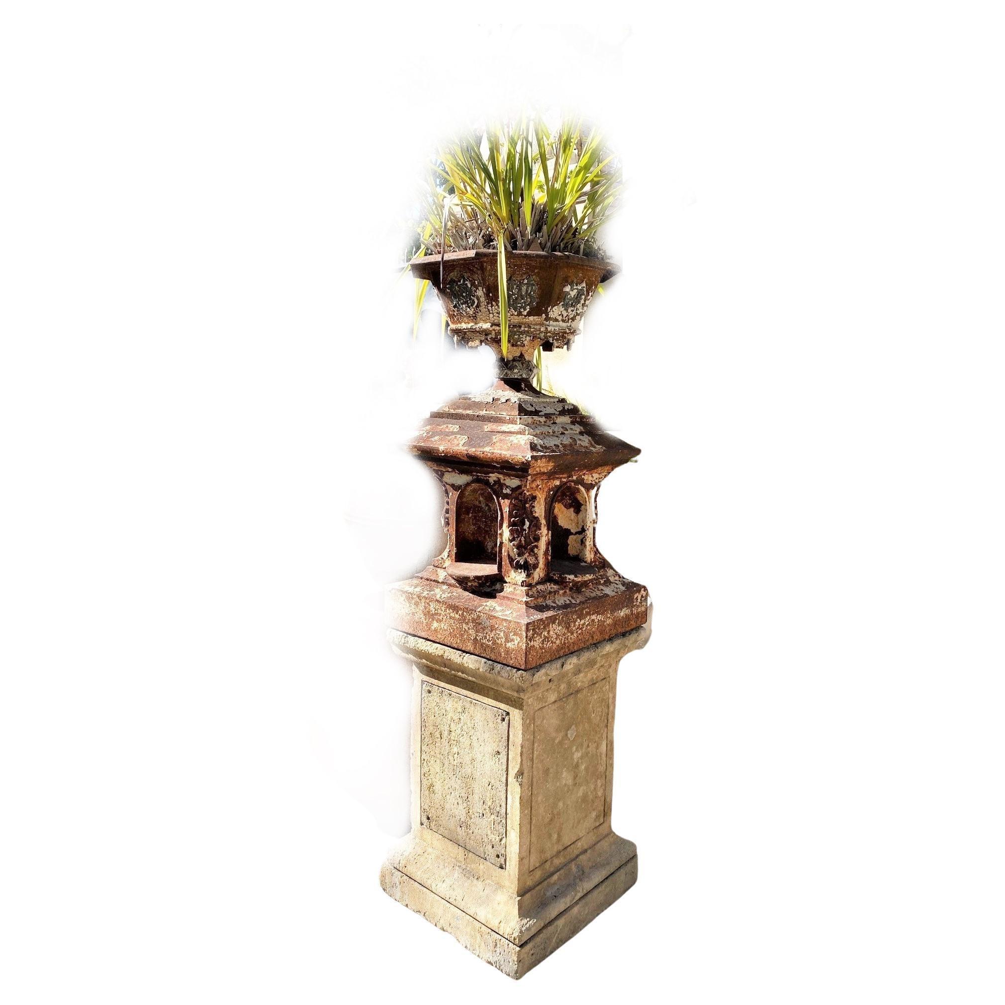 Hand Carved Stone Pedestal Column Post Base Block Antique Dealer Los ...