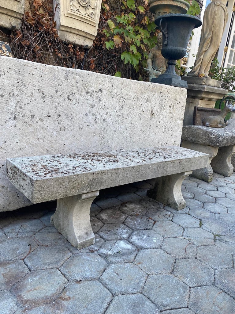 Hand Carved Stone Rustic Garden Bench Seat Antique Dealer Indoor ...