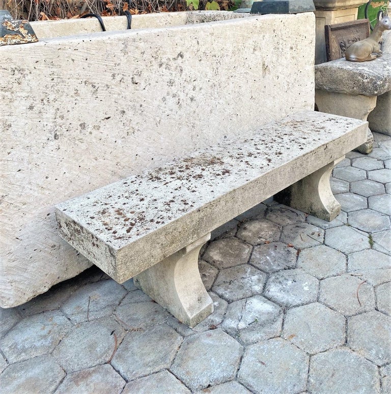 Hand Carved Stone Rustic Garden Bench Seat Antique Dealer Indoor ...