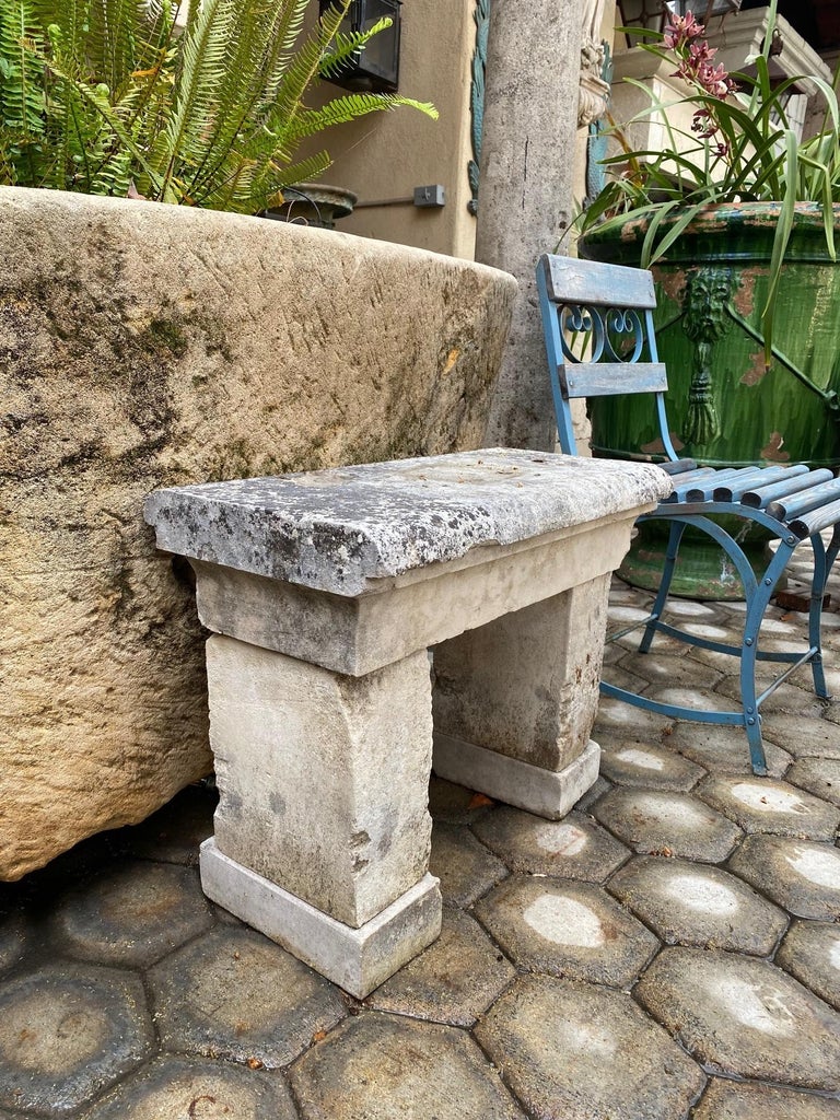 Hand Carved Garden Stone Bench Rustic Farm Seat Antique Indoor Outdoor ...