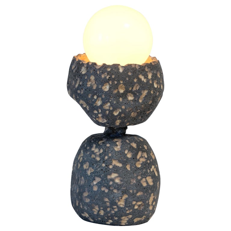 Hand Carved Stoneware Sculptural Desk Lamp by LGS Studio For Sale at ...