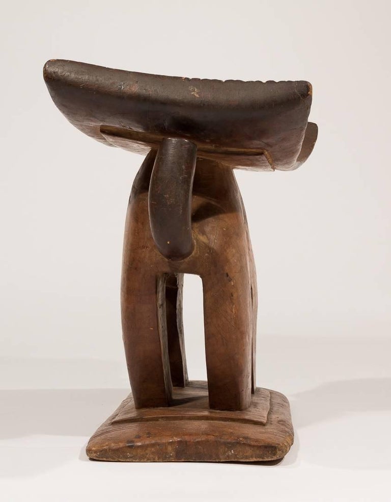 Hand-Carved Stool with Primitive Animal Figure from Ghana, Africa at ...