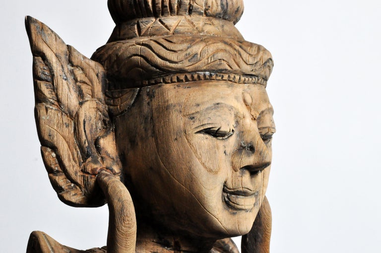 Hand-Carved Teak Wood Blessing Angels at 1stDibs