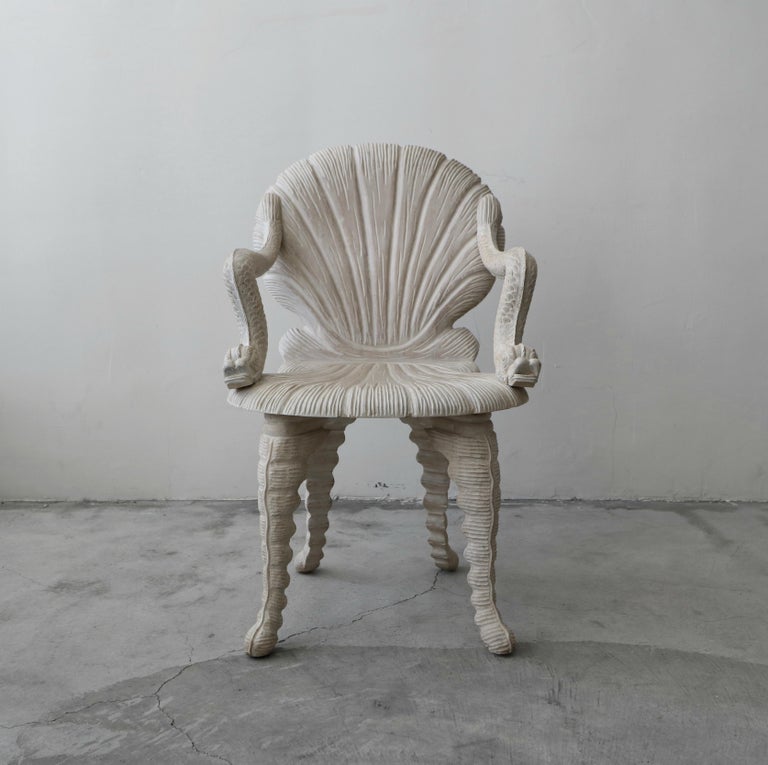 Hand Carved Venetian Grotto Style Chair For Sale at 1stDibs