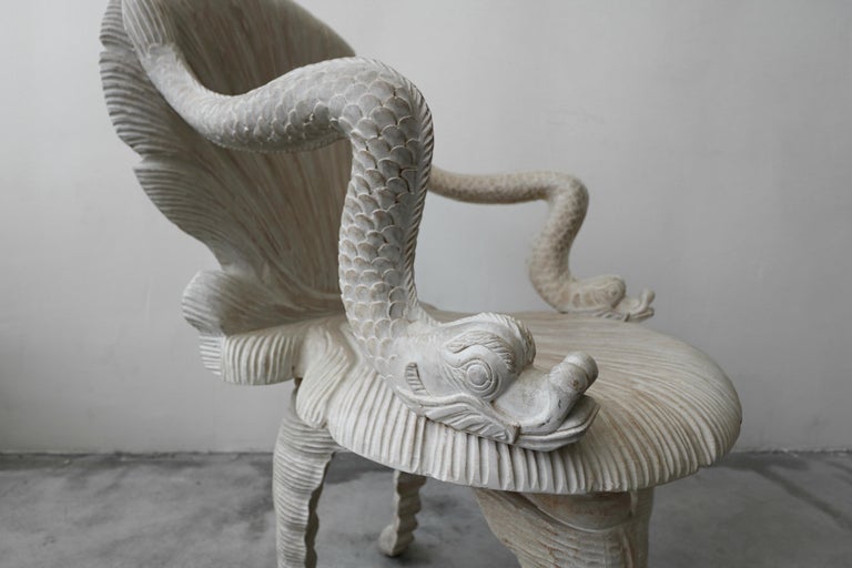 Hand Carved Venetian Grotto Style Chair For Sale at 1stDibs