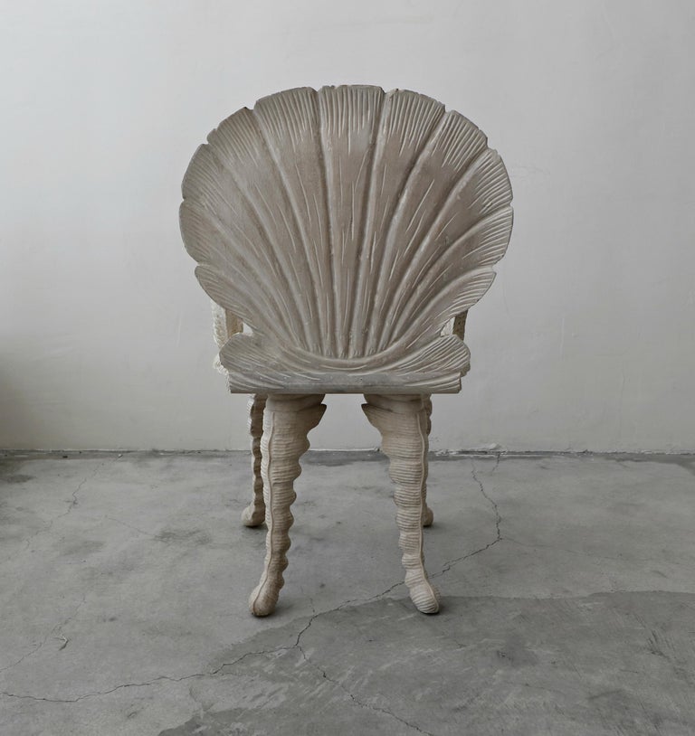 Hand Carved Venetian Grotto Style Chair For Sale at 1stDibs