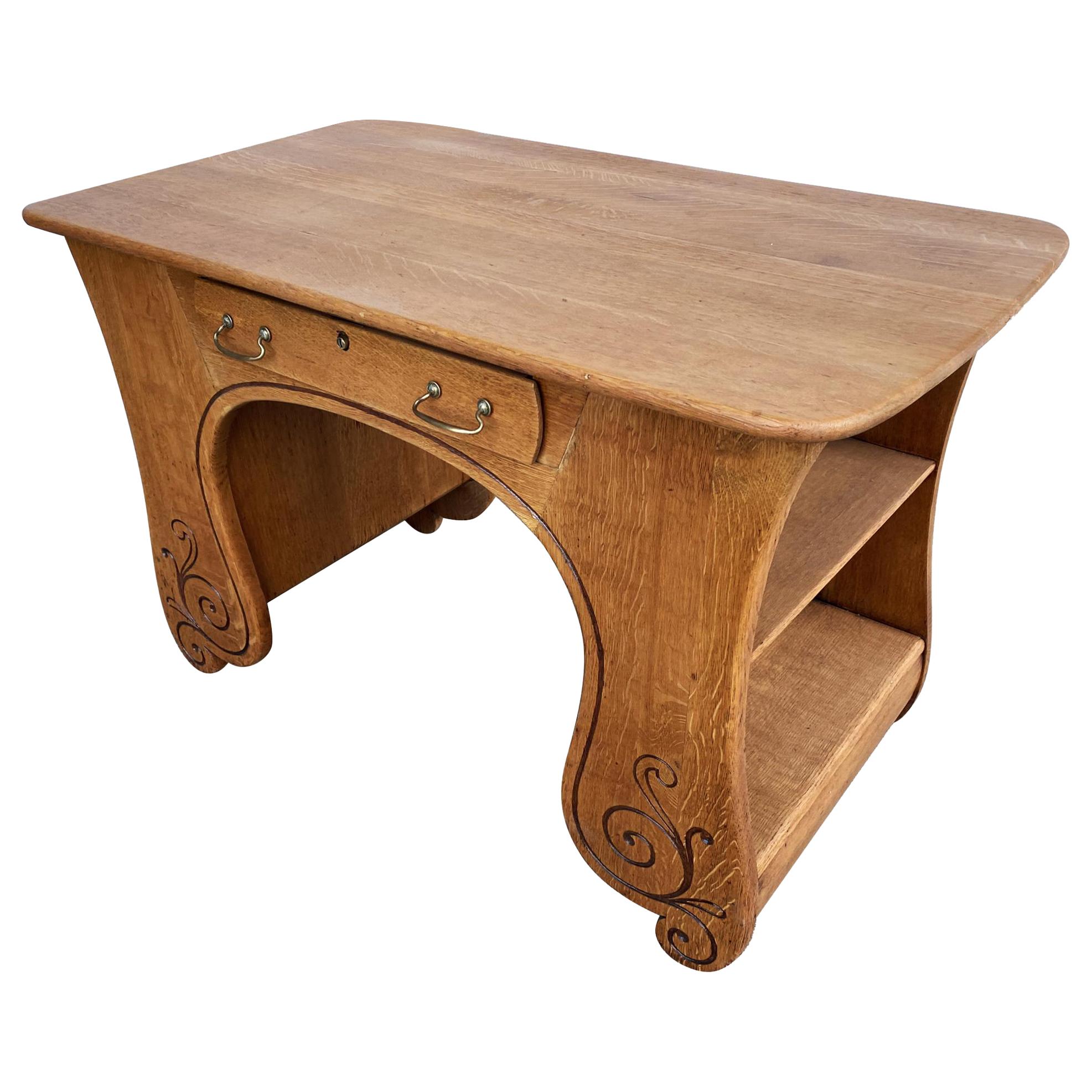 Hand Carved Monk's Desk at 1stDibs