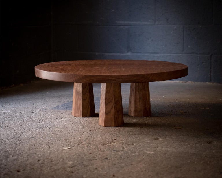 Hand carved walnut coffee table For Sale at 1stDibs