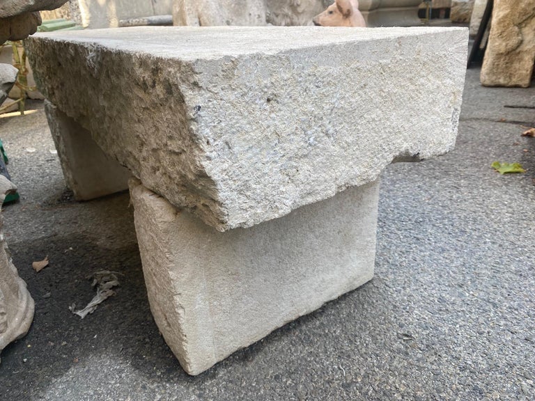 Hand Carved White Stone Park Garden Bench Seat Antique Indoor Outdoor ...