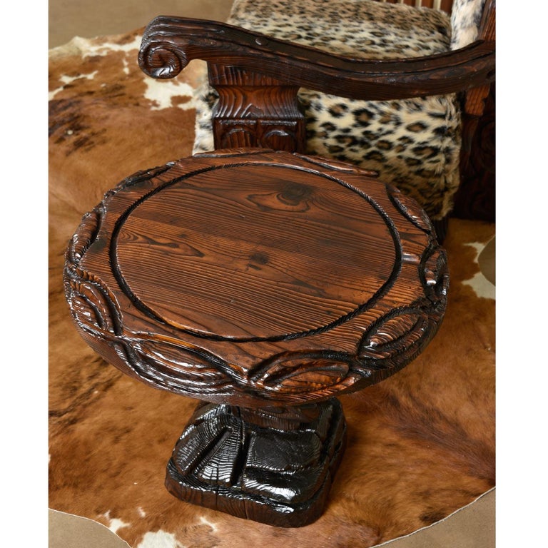 Hand Carved Witco Wood Female Figurative Cocktail Table For Sale at 1stDibs