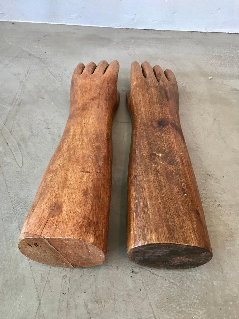Hand Carved Wood Arms at 1stDibs