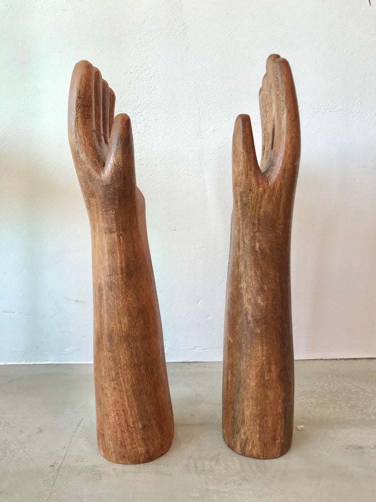 Hand Carved Wood Arms at 1stDibs