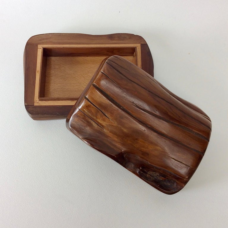 Hand-Carved Wood Box, circa 1950, France at 1stDibs