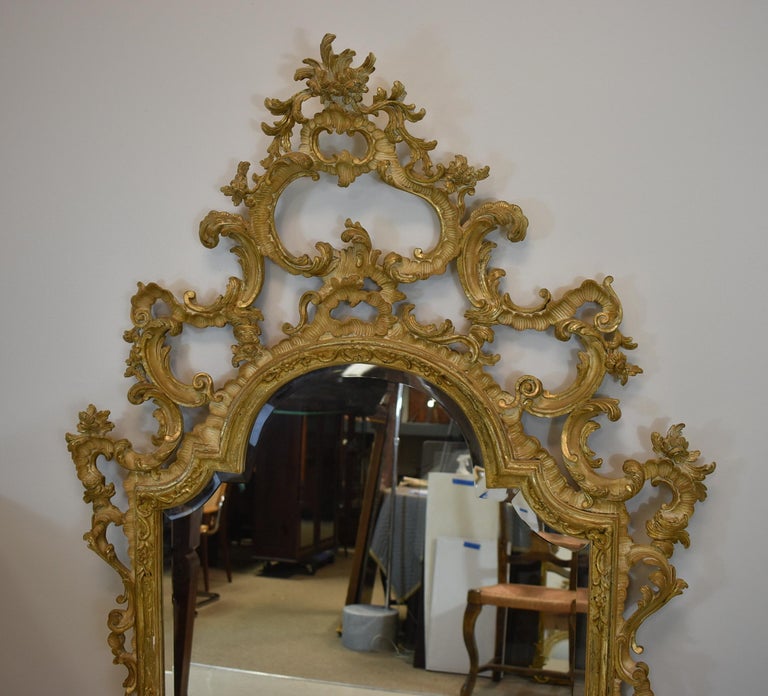 Hand Carved Wood Frame Italian Renaissance Style Beveled Glass Mirror ...