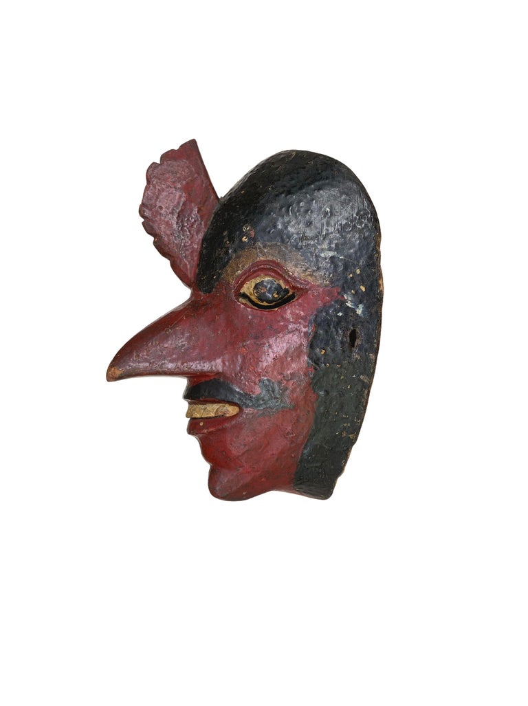 Hand-Carved Wood Javanese ‘Wayang Topeng’ Theatre Mask, Indonesia, c ...