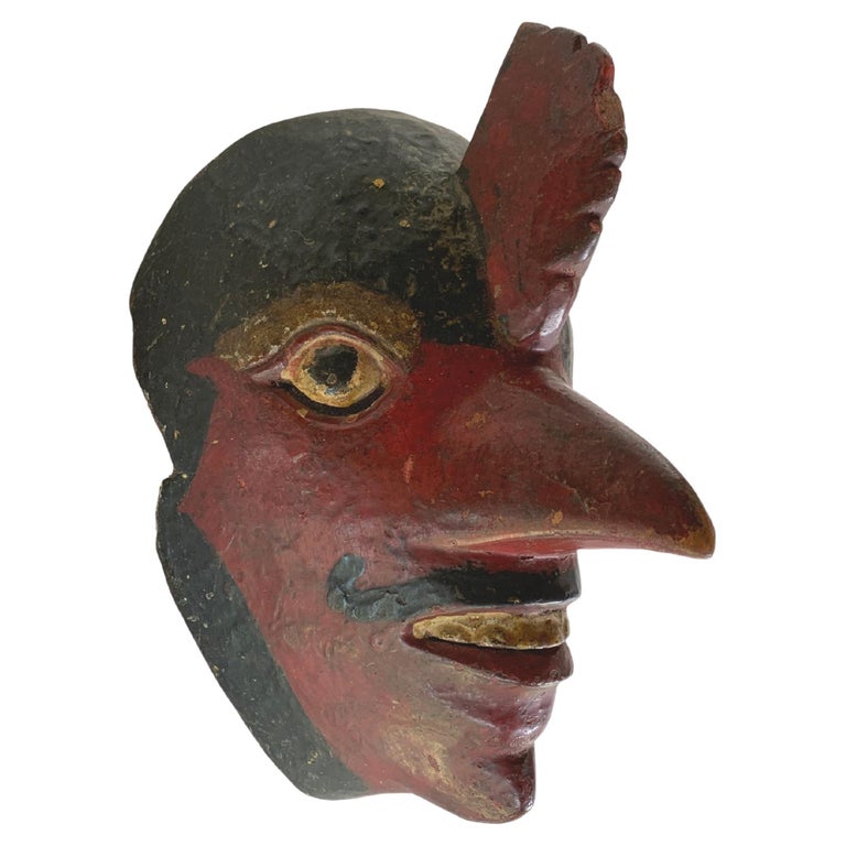 Hand-Carved Wood Javanese ‘Wayang Topeng’ Theatre Mask, Indonesia, c ...