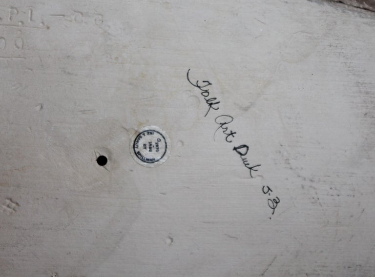 Hand Carved Wood Swan Signed and Dated For Sale at 1stDibs