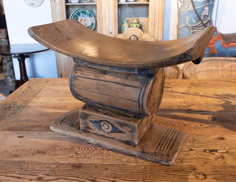 Hand-Carved Wooden Bench For Sale at 1stDibs