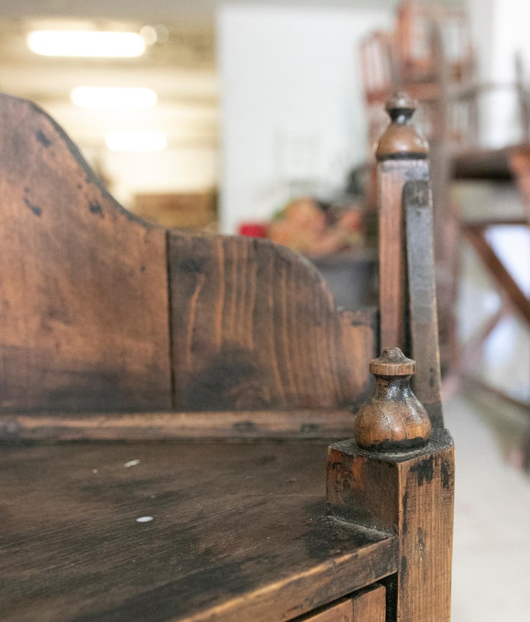 Hand-Carved Wooden Corner with One Door For Sale at 1stDibs