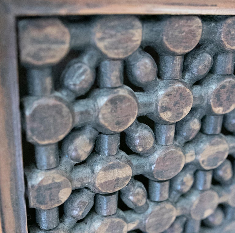 Hand-Carved Wooden Corner with One Door For Sale at 1stDibs