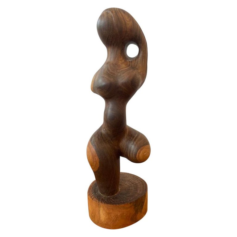 Hand Carved Wooden Female Form Bust at 1stDibs