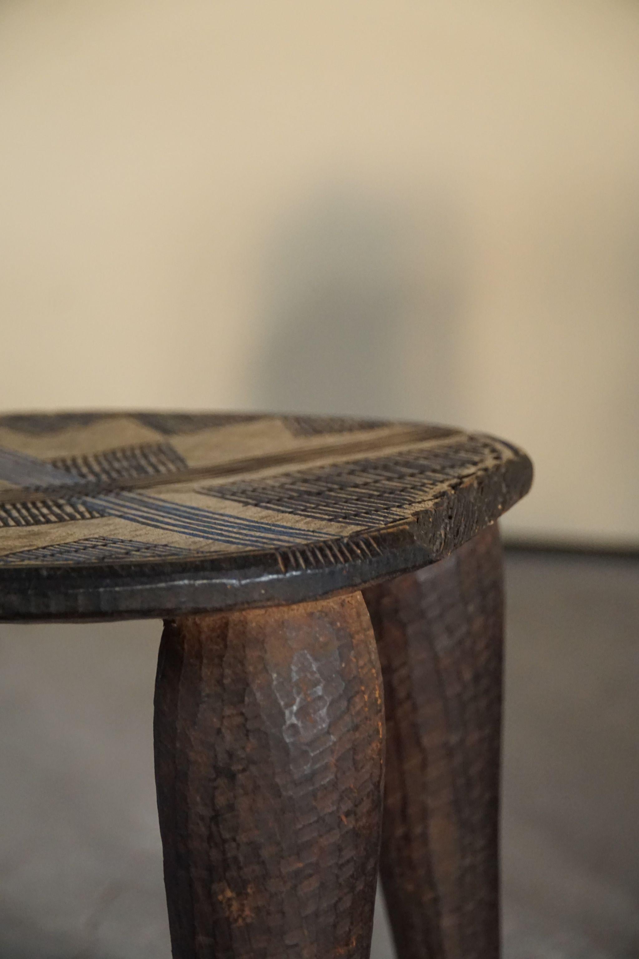 Hand Carved Wooden "Nupe Tribe" Stool, Wabi Sabi, Made in Nigeria ...