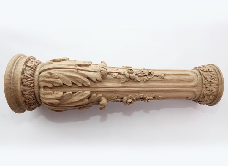 Hand Carved Wooden Post for Stairs with flowers, High Quality Newel ...