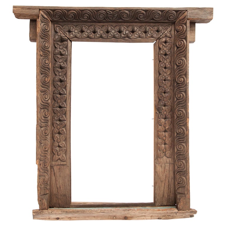 Hand Carved Wooden Window or Mirror Frame, Late 19th Century, Nepal at ...