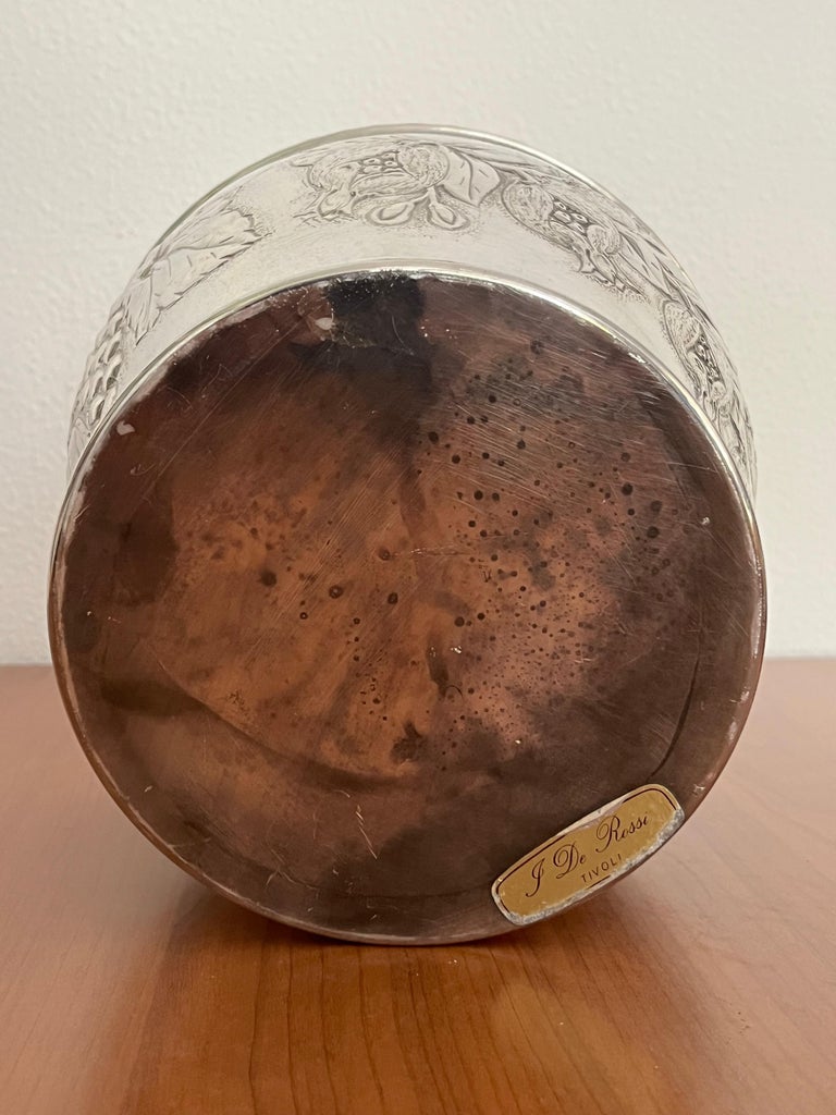 Hand Chiseled 925 Sterling Silver Champagne Bucket, Italy, 1990s For ...