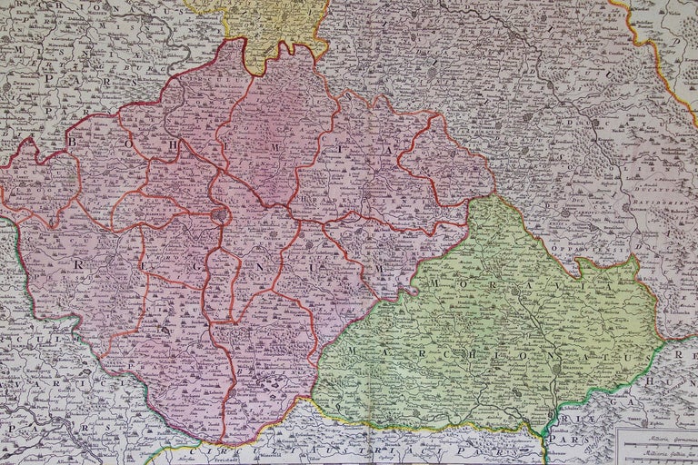 "Bohemiae", the Modern Day Czech Republic: Hand-colored 18th Century ...