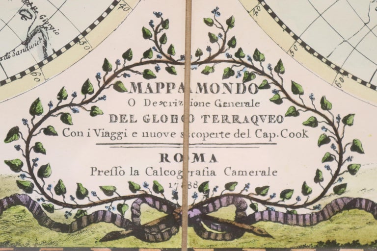 Hand Colored Map of the World at 1stDibs