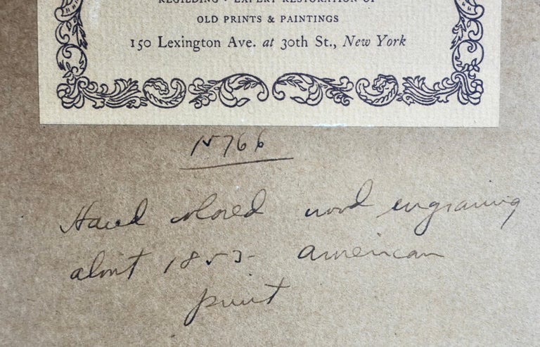 Hand Colored Wood Engraving of Princeton University in Period Maple ...