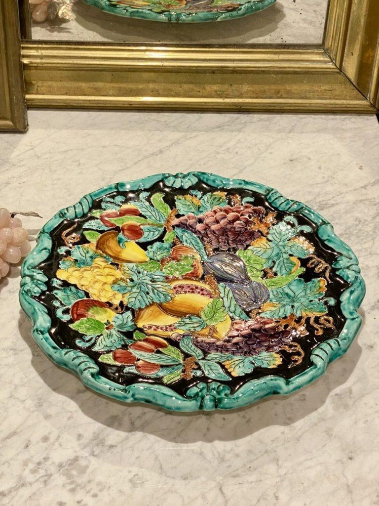 Hand-Coloured Fruit Platter, Manufacture De Porcelaine De Monaco ...