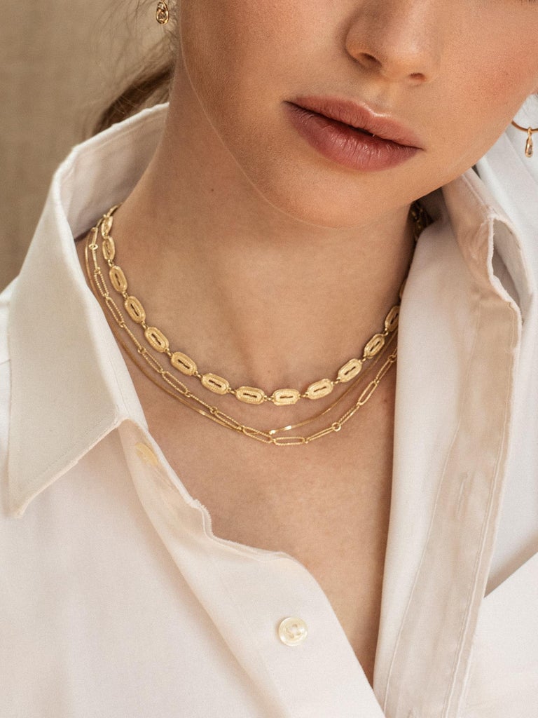 Hand Crafted 14 Karat Twisted Wire Chain Link Filigree Necklace by Mon ...